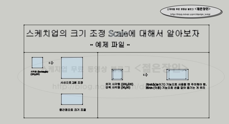 스케치업 강좌 16강 스케일 Scale 로 크기 조절하고 Paste In Place와 Flip Along 으로