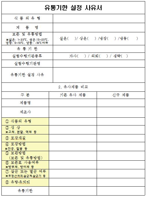 농식품 제조가공업 즉석판매식품가공업 식품 품목제조보고서 제조방법설명서 유통기한설정사유서 양식 다운로드 네이버 블로그